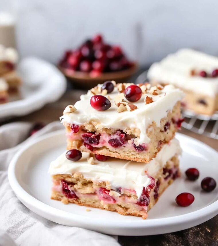 Easy Cranberry Bars - Yeyfood.com: Recipes, cooking tips, and kitchen ...