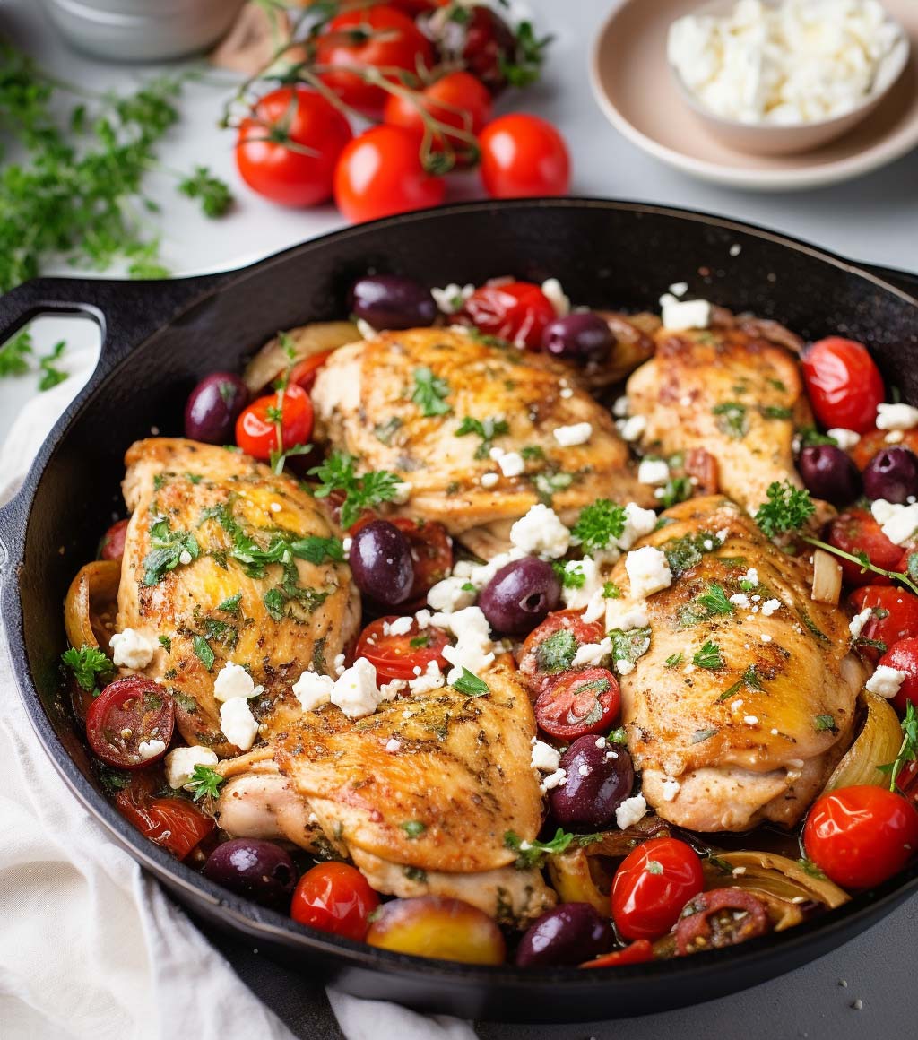 Greek Chicken Skillet Recipe - Yeyfood.com: Recipes, cooking tips, and ...