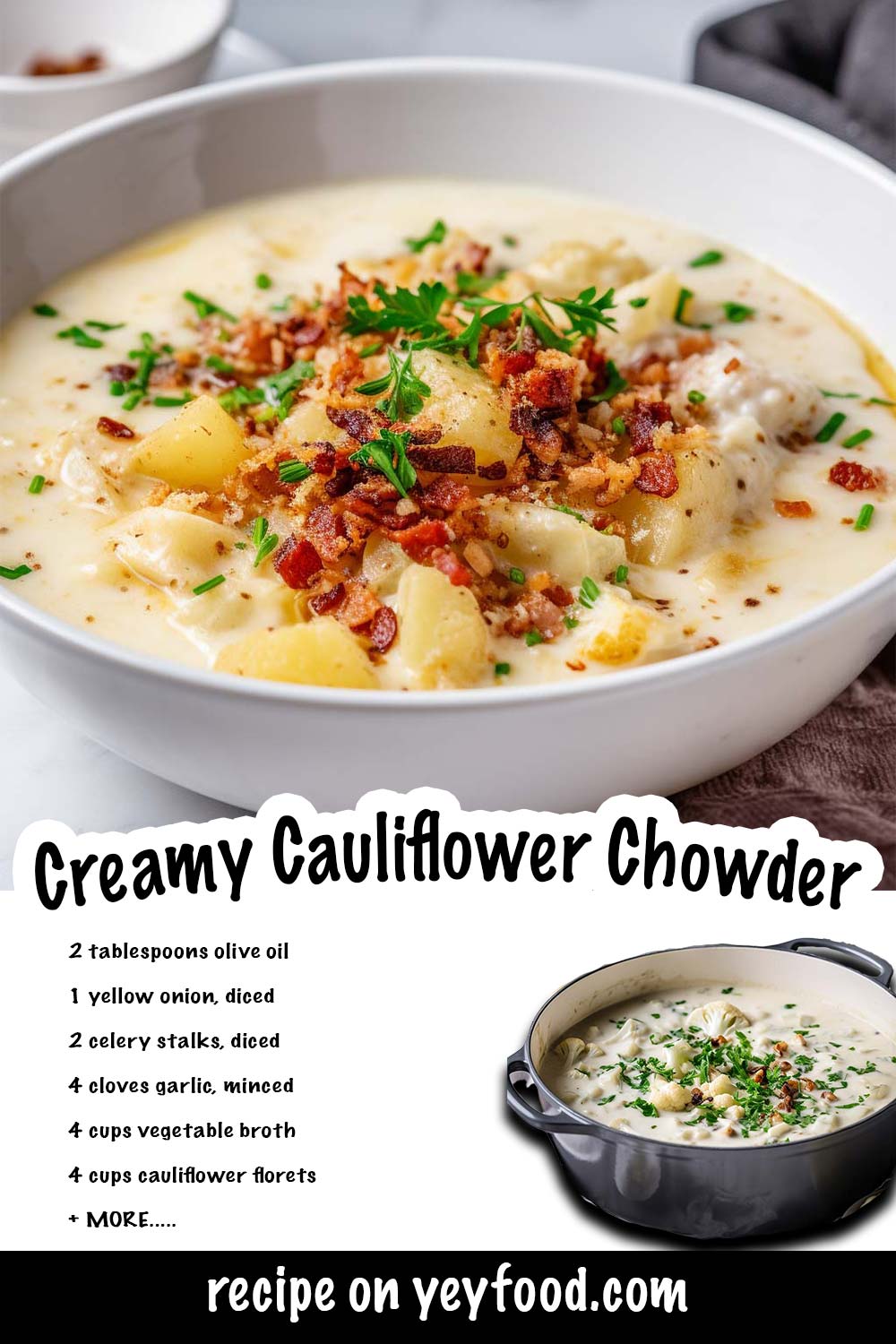 Creamy Cauliflower Chowder - Yeyfood.com: Recipes, cooking tips, and ...