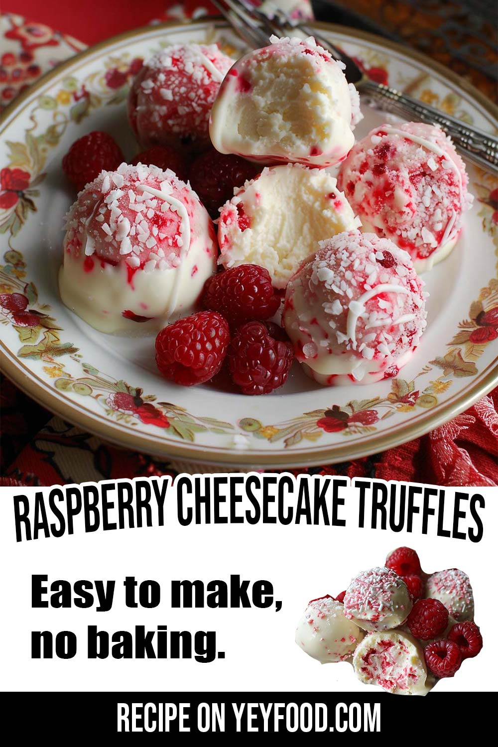 Raspberry Cheesecake Truffles - Yeyfood.com: Recipes, cooking tips, and ...