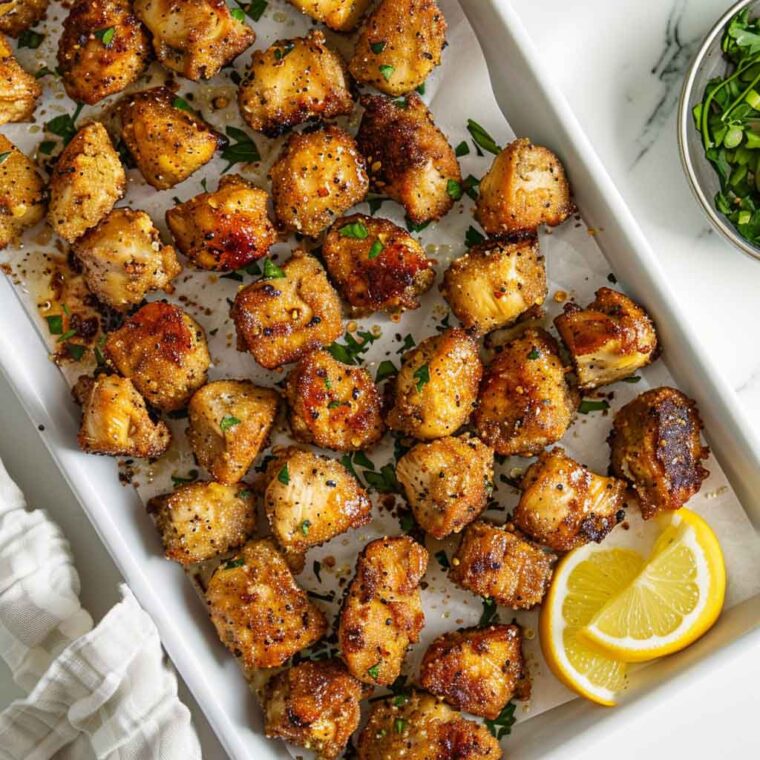 Lemon Garlic Chicken Bites