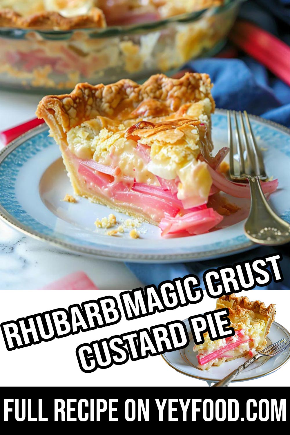 Rhubard Magic Crust Custard Pie - Yeyfood.com: Recipes, cooking tips ...