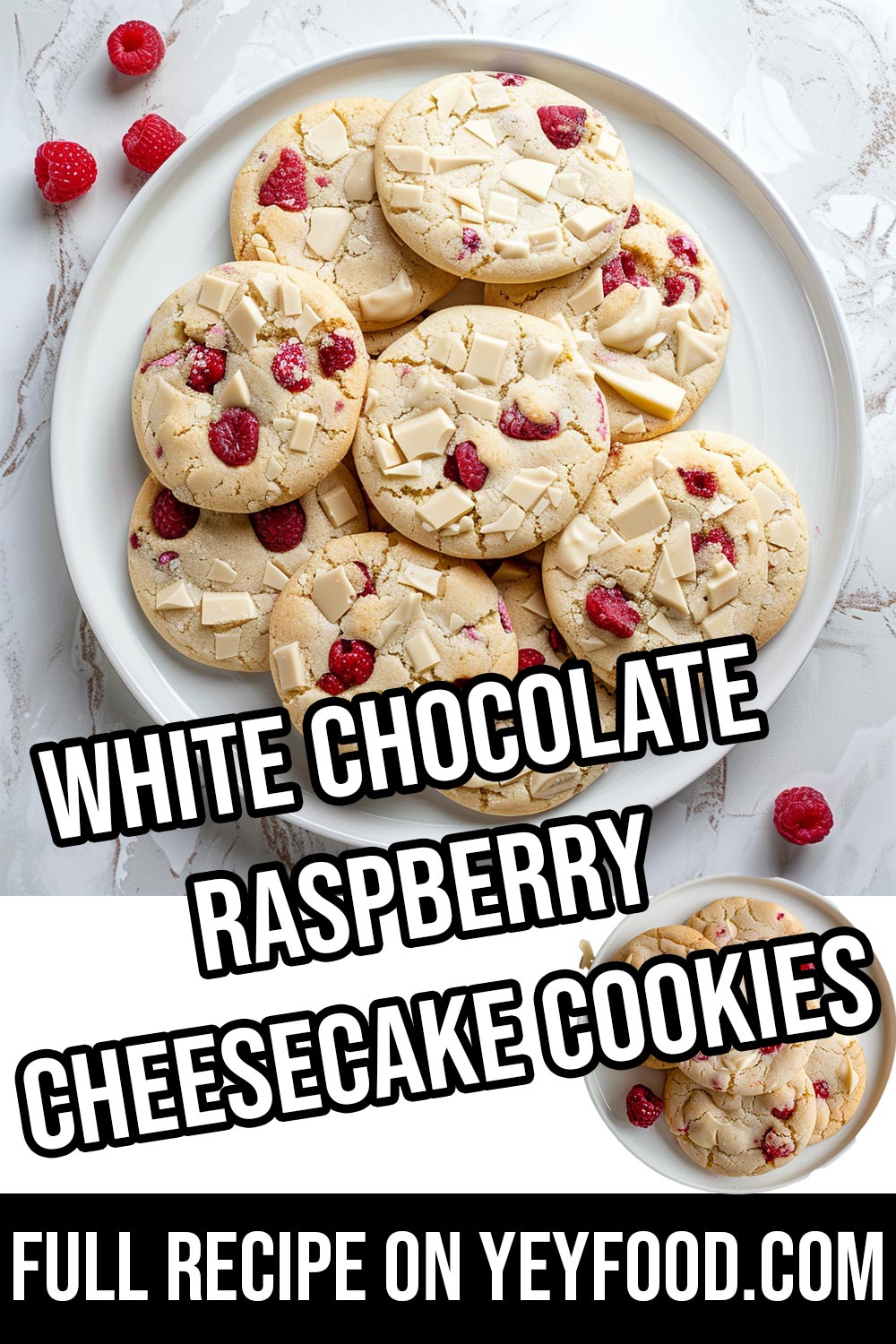 White Chocolate Raspberry Cheesecake Cookies - Yeyfood.com: Recipes ...