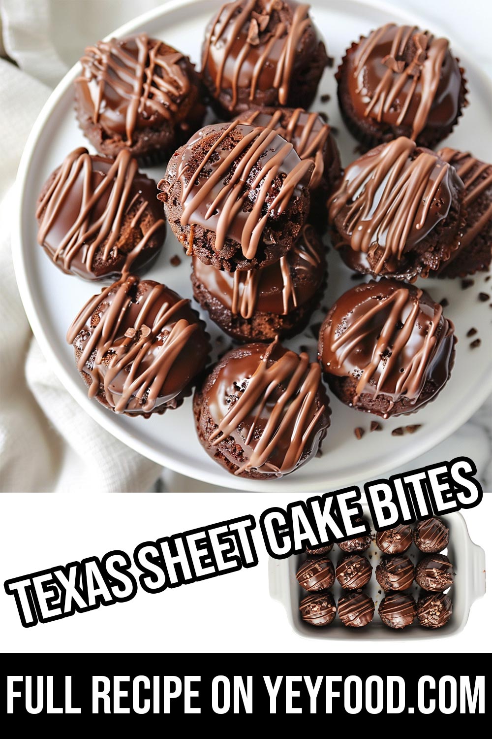Texas Sheet Cake Bites - Yeyfood.com: Recipes, cooking tips, and ...