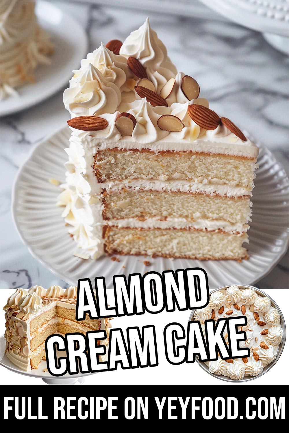 Almond Cream Cake - Yeyfood.com: Recipes, cooking tips, and kitchen ...