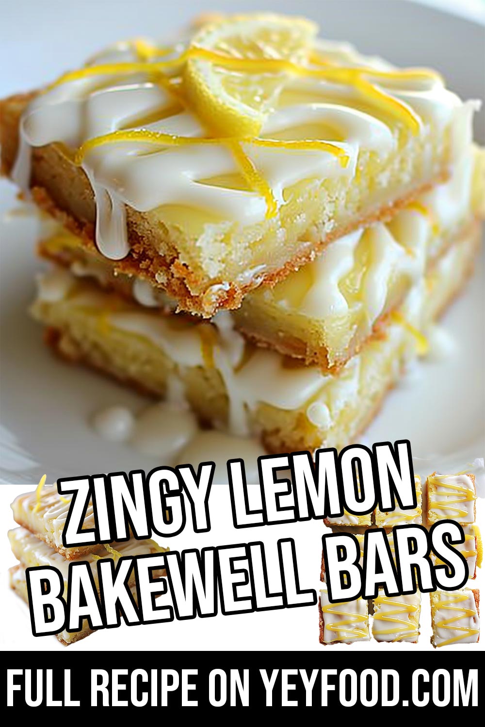 Zingy Lemon Bakewell Bars - Yeyfood.com: Recipes, cooking tips, and ...