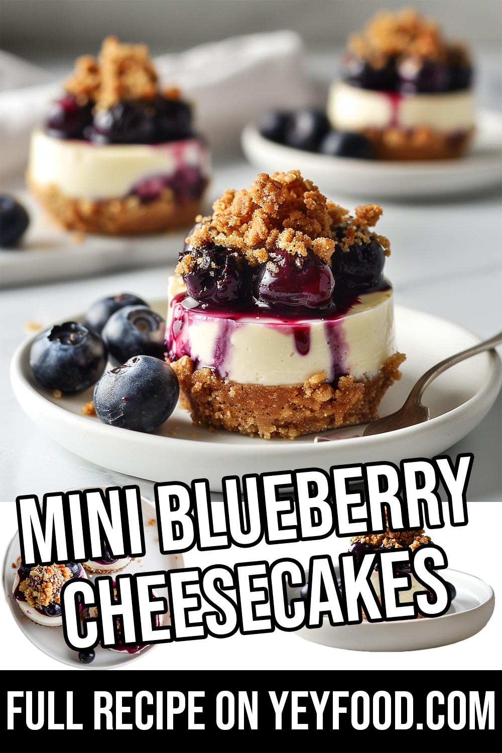 Mini Blueberry Cheesecakes - Yeyfood.com: Recipes, cooking tips, and ...