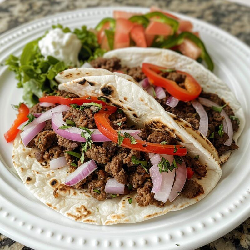 Hamburger, Onion & Pepper Gyros - Yeyfood.com: Recipes, cooking tips ...
