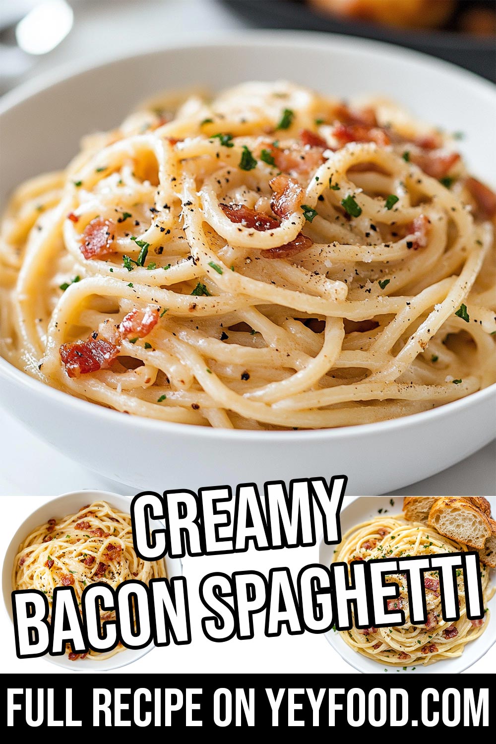 Creamy Bacon Spaghetti - Yeyfood.com: Recipes, cooking tips, and ...