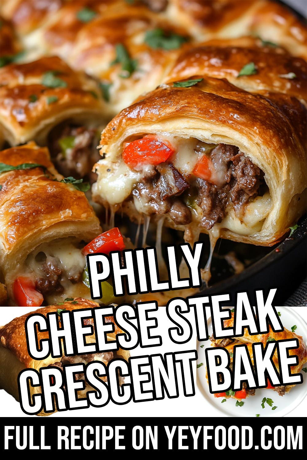Philly Cheese Steak Crescent Bake Yeyfood Recipes Cooking Tips