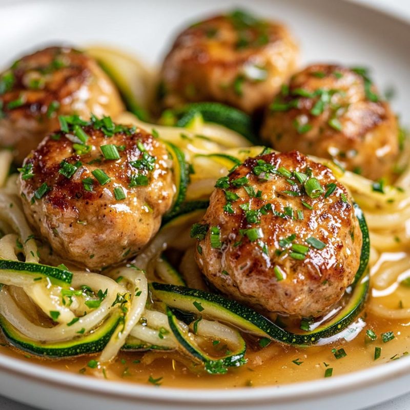 Garlic Butter Turkey Meatballs with Zucchini Noodles - Yeyfood.com ...