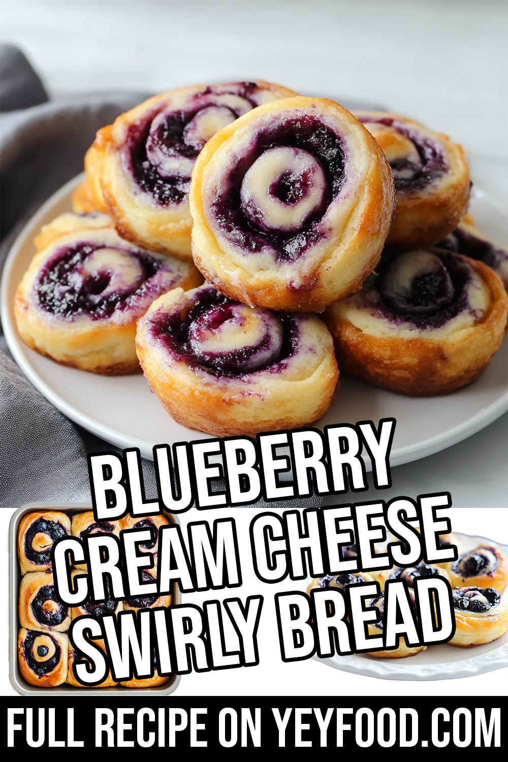 Blueberry Cream Cheese Swirly Bread - Yeyfood.com: Recipes, cooking ...