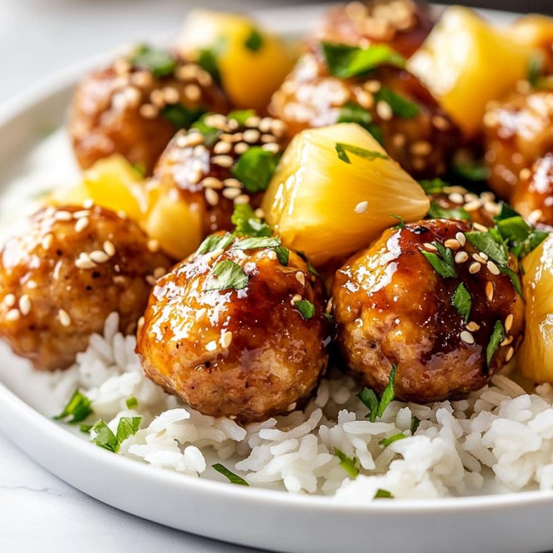 Pineapple Teriyaki Chicken Meatballs - Yeyfood.com: Recipes, cooking ...