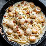 Creamy Garlic Scallop & Bacon Spaghetti - Yeyfood.com: Recipes, cooking ...