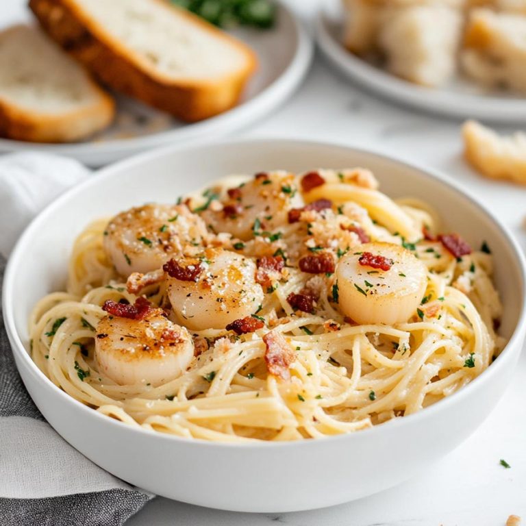 Creamy Garlic Scallop & Bacon Spaghetti - Yeyfood.com: Recipes, cooking ...