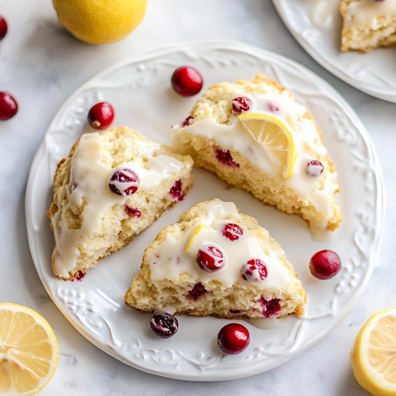Lemon Cranberry Scones with Lemon Glaze - Yeyfood.com: Recipes, cooking ...