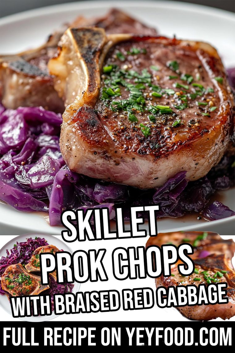 Skillet Pork Chops with Braised Red Cabbage - Yeyfood.com: Recipes ...