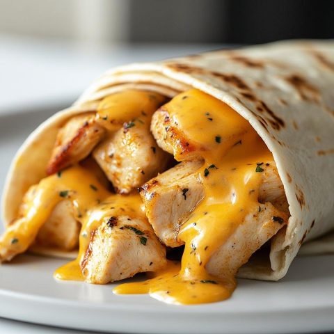 Cheesy Garlic Chicken Wraps - Yeyfood.com: Recipes, cooking tips, and ...