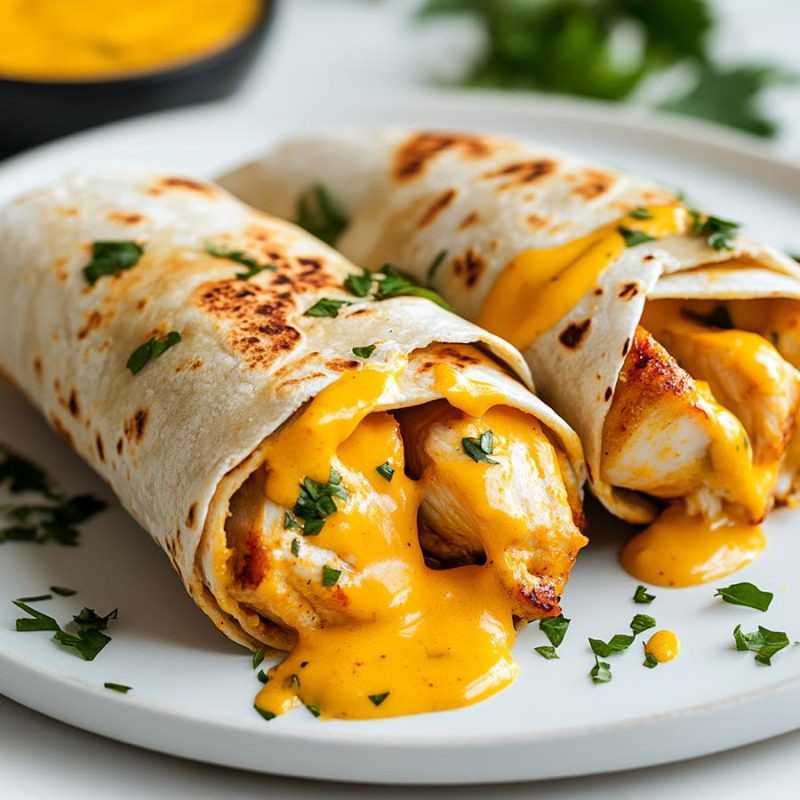 Cheesy Garlic Chicken Wraps - Yeyfood.com: Recipes, cooking tips, and ...