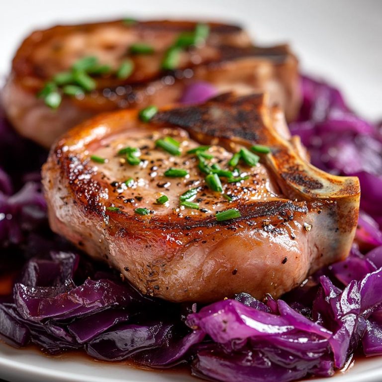 Skillet Pork Chops with Braised Red Cabbage - Yeyfood.com: Recipes ...