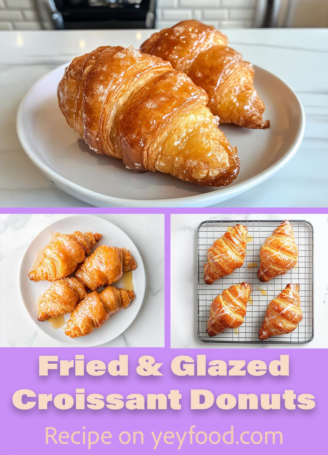 Fried & Glazed Croissant Donuts - Yeyfood.com: Recipes, cooking tips ...