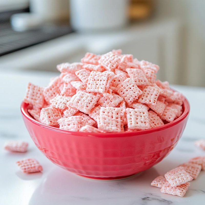 Strawberry Puppy Chow Chex Mix - Yeyfood.com: Recipes, cooking tips ...