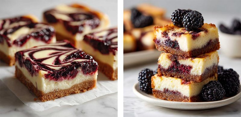 No-Bake Blackberry Cheesecake Bars - Yeyfood.com: Recipes, cooking tips ...