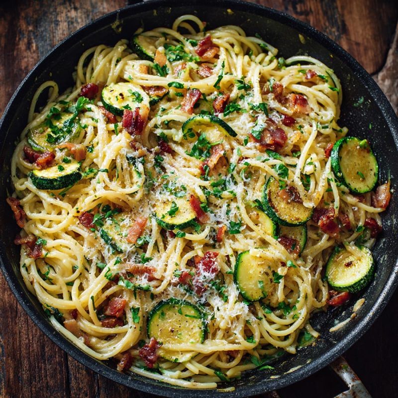 Spaghetti Carbonara Zucchini
