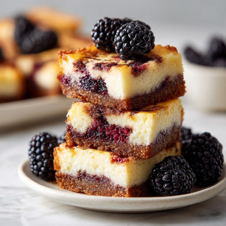 No-Bake Blackberry Cheesecake Bars - Yeyfood.com: Recipes, cooking tips ...