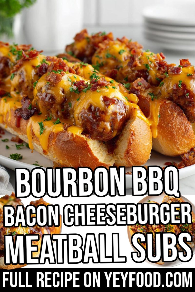 Sizzling Bourbon BBQ Bacon Cheeseburger Meatball Subs - Yeyfood.com ...