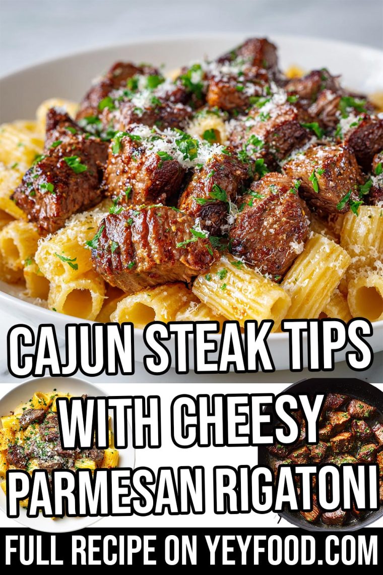 Cajun Steak Tips in Cheesy Rigatoni Parmesan Sauce - Yeyfood.com ...