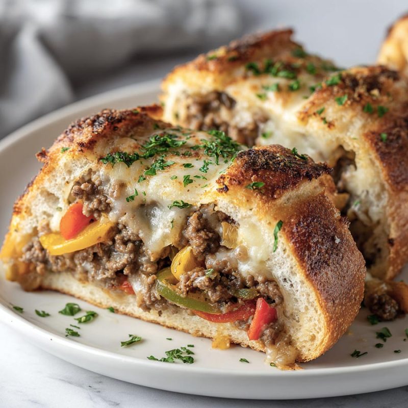 Cheesesteak Stuffed Garlic Loaf - Yeyfood.com: Recipes, cooking tips ...
